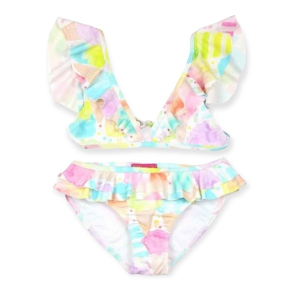 Kate Mack | Swim | Nwt Kate Mack Watercolor Ruffle Bikini | Poshmark